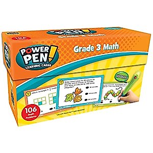 Teacher Created Resources Power Pen Learning Cards: Math (Gr. 3), 5.5", x 3.5", Multicolor