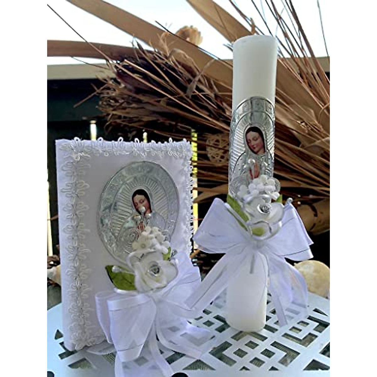 First Communion Candle Lady of Guadalupe Image
