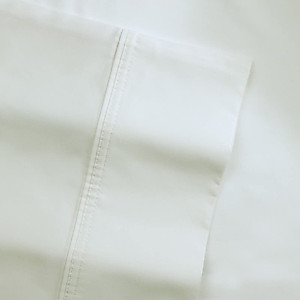 Pointehaven 100% Cotton Sheets California King Size, 500 Thread Count Printed Bed Sheet & Pillowcase Sets, Soft Cotton 4 Piece Bed Sheets Set, Fits Mattress 21 inches Deep Pocket - Ivory