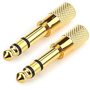 2PCS 1/4" to 3.5mm Headphones Adapters, JEEUE 6.35mm(1/4") Male - 3.5mm (1/8") Female Socket Stereo Jack Adaptor Bring You Professional Sound