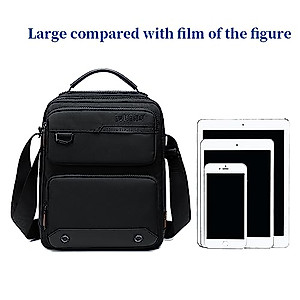 BEOBOQ Messenger Bag Shoulder Bags Man Purses and Bags Large Bags for Men and Women Sling Crossbody Water Resistant (black)
