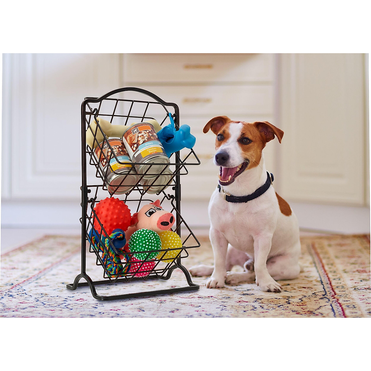 Gourmet Basics by Mikasa General Store 2 Tier Hanging Basket, Antique Black, 5217596