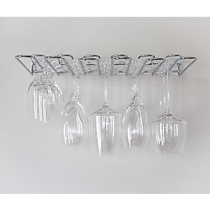 Paderno World Cuisine Chromed Steel Wall Mounted Glass Rack