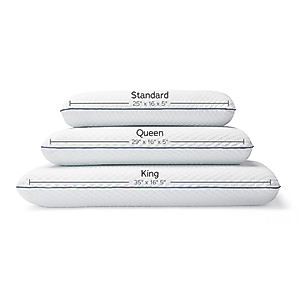 Weekender Gel Memory Foam Pillow – 1 Pack Standard Size – Ventilated - Washable Cover White