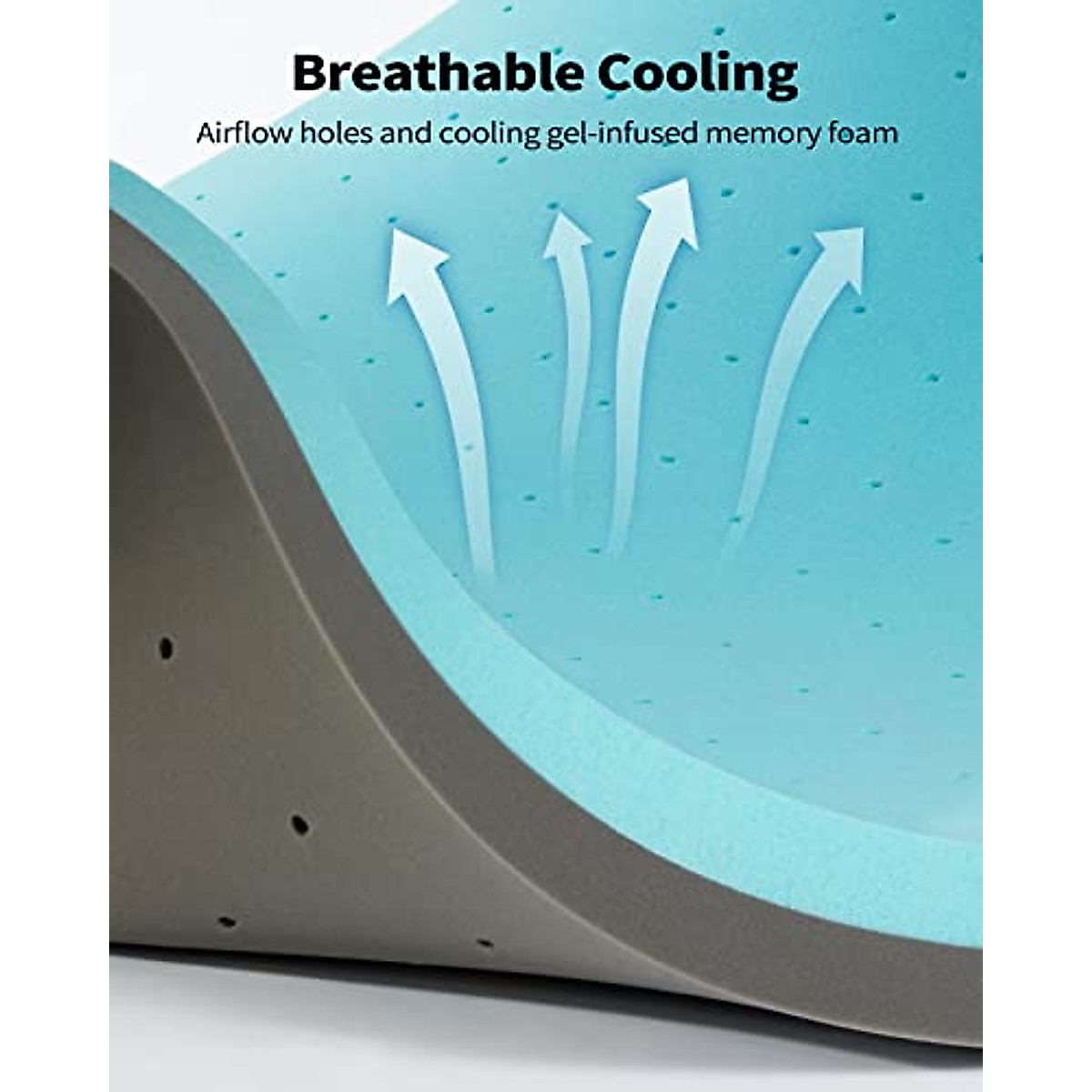 PERLECARE 3 Inch Memory Foam Mattress Topper Queen Size, Cooling Gel-Infused Bed Topper for Back Pain, Medium Firm Mattress Topper with Removable Soft Cover, CertiPUR-US Certified