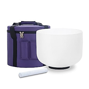 KVKA 432 Hz Crystal Singing Bowl F Note Heart Chakra 14 Inch With Carrying Case