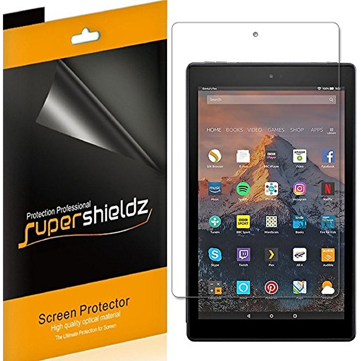 Supershieldz (3 Pack) Designed for Fire HD 10 Tablet 10.1 inch (9th / 7th Generation Only, 2019/2017 Release) Screen Protector, High Definition Clear Shield (PET)