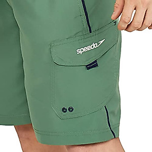 Speedo Men's Standard Swim Trunk Knee Length Marina Sport Volley, Dark Ivy, X-Large