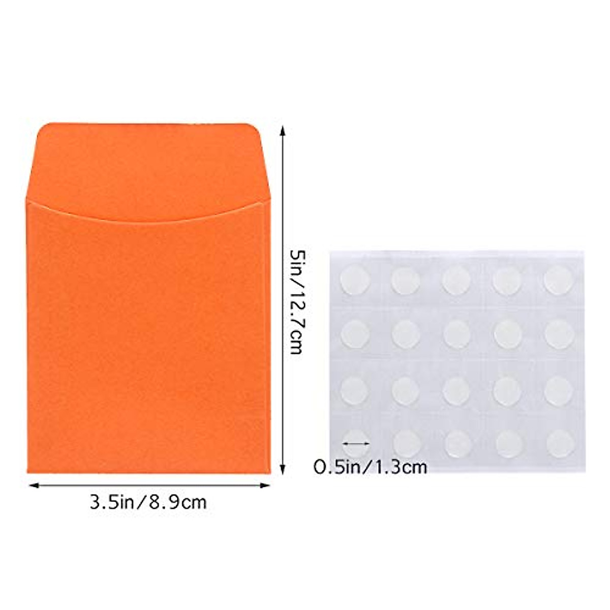 120 Pieces Small Envelopes Library Card Non-Adhesive Packets Envelopes with 120 Pieces Adhesive Double Sided Glue Points for School, Library, Office Task Trackers and Gift Tag (Pocket Envelopes)