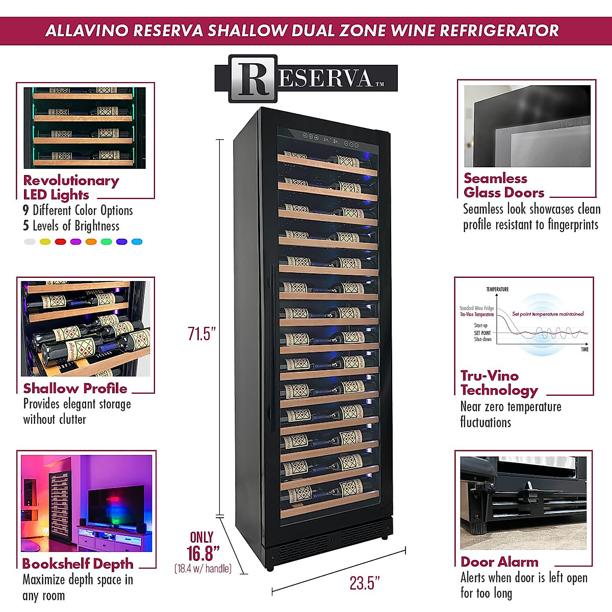 Allavino VSW6771S-1BR-WD Wine Refrigerator, Right Hinge