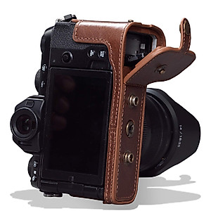 MegaGear MG1960 Ever Ready Genuine Leather Camera Case Compatible with Fujifilm X-S10 - Brown