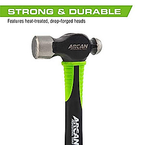 Arcan 500 GM/16 OZ Ball Peen Hammer 297MM 5G Fiberglass Handle with Rubber Grips and Drop Forged Heads (AH16BP)