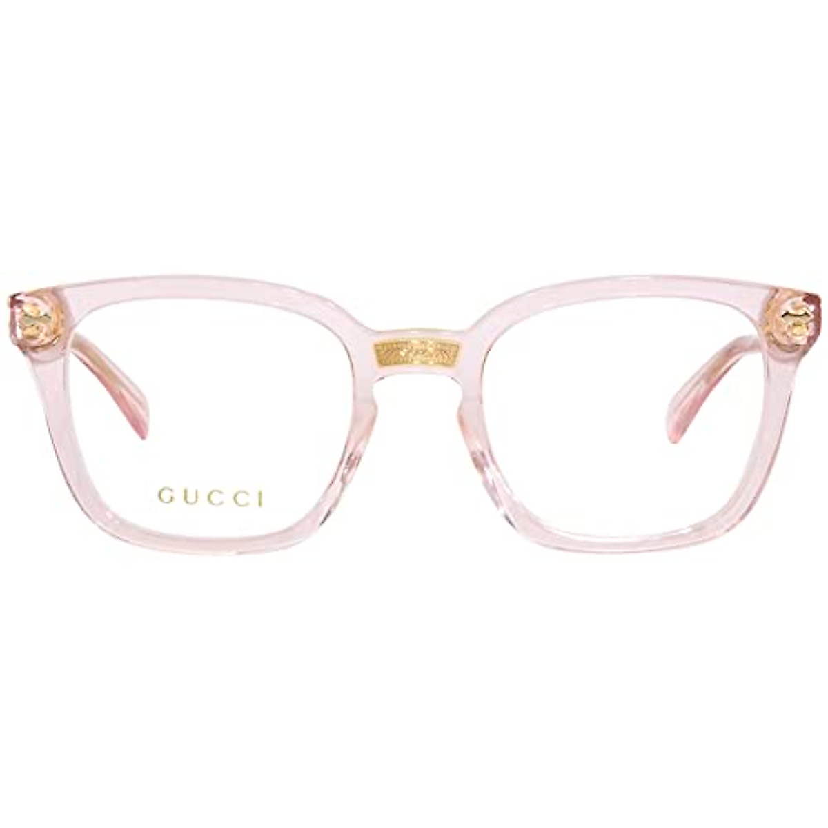 Gucci GG0184O 013 Transparent Pink Square Unisex Eyeglasses