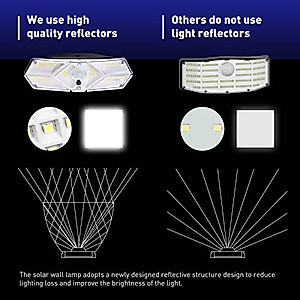 Solar Lights Outdoor Waterproof, Motion Sensor, Large illuminated area, 120 Degree Wide Angle, 32 Ft Long Sensing Distance, 3 Optional Modes, Solar Wall Lights for Garden,Front Door,Deck[2 Pack]