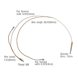 Timsec 2Packs Outdoor Patio Heater Thermocoupler, 23.5" Longer Thermocoupler Compatible with Most Brand Propane Gas Outdoor Heater, Garden Heater, Room Heater