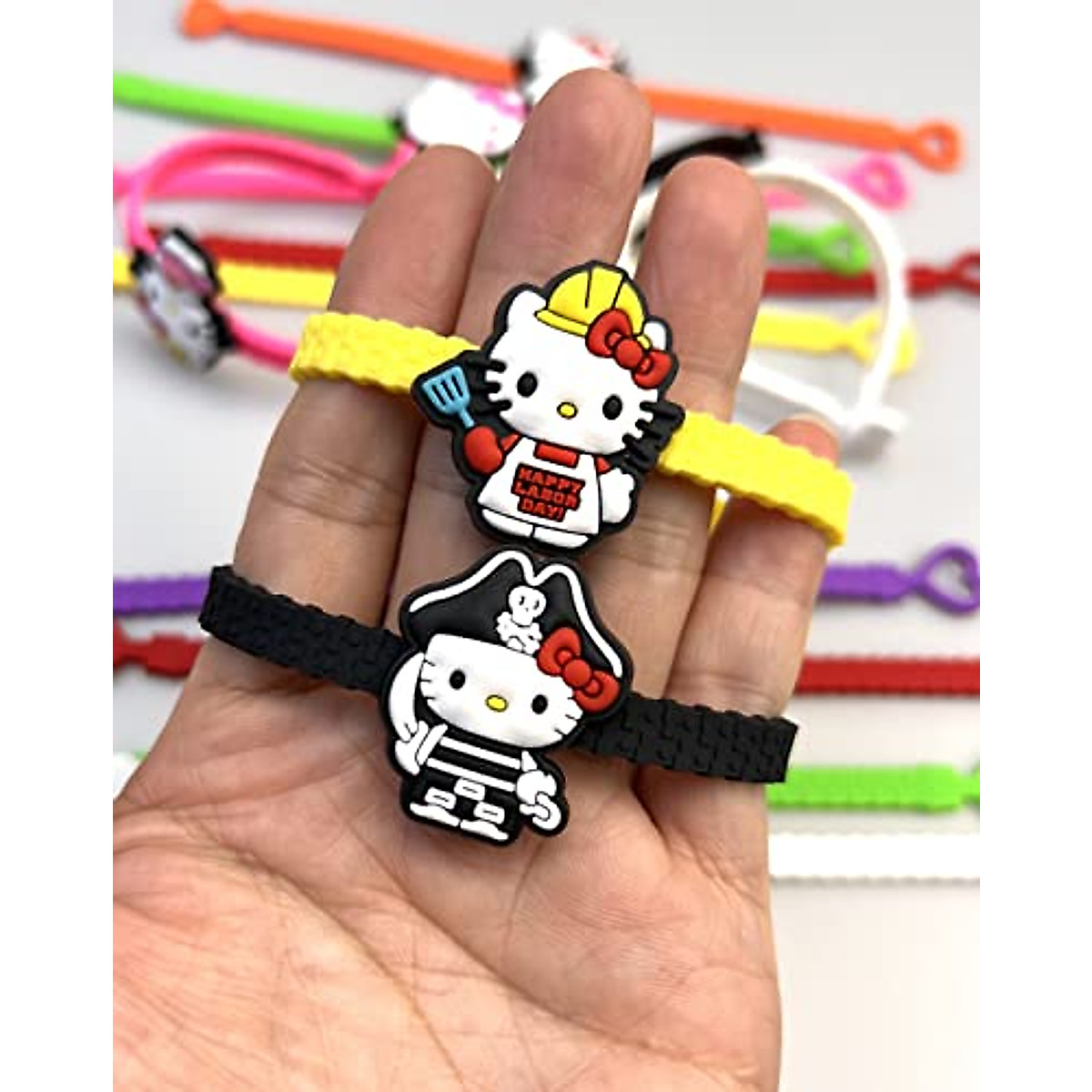 HUANGQH 15 Pack Rubber Bracelets Wristband Bracelets for Birthday Party Supplies Favors Prize Rewards