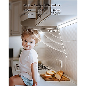 Under Cabinet Lights Motion Sensor : 54-LED Closet Lights 2000mah Magnetic Under Cabinet Lighting Wireless Rechargeable Under Counter Lights for Kitchen Wardrobe Laundry 12.6inch 2pack