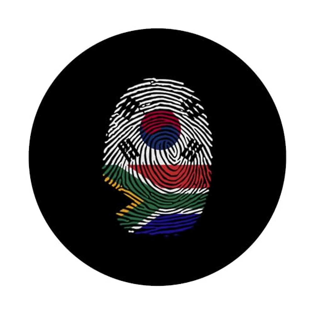 Africa South Korea Fingerprint South Korean South African PopSockets Standard PopGrip