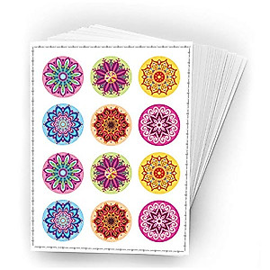 PARTH IMPEX Mandala Stickers Seals Labels - (Pack of 120) 2" Large Round Decals for Wall Laptop Water Bottles Holiday Greeting Cards Gift Envelopes Boxes