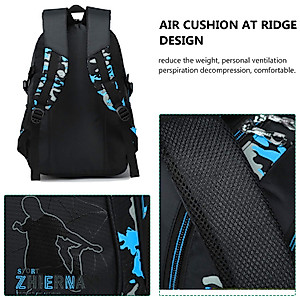 Goldwheat School Backpack for Boys Cool Camouflage Bookbags with Lunch Box Pencil Case 3pcs for Middle School