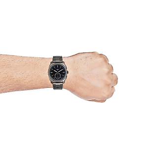 Fossil Men's 45mm Machine Stainless Steel Hybrid Smart Watch, Color: Smoke (Model: FTW1166)