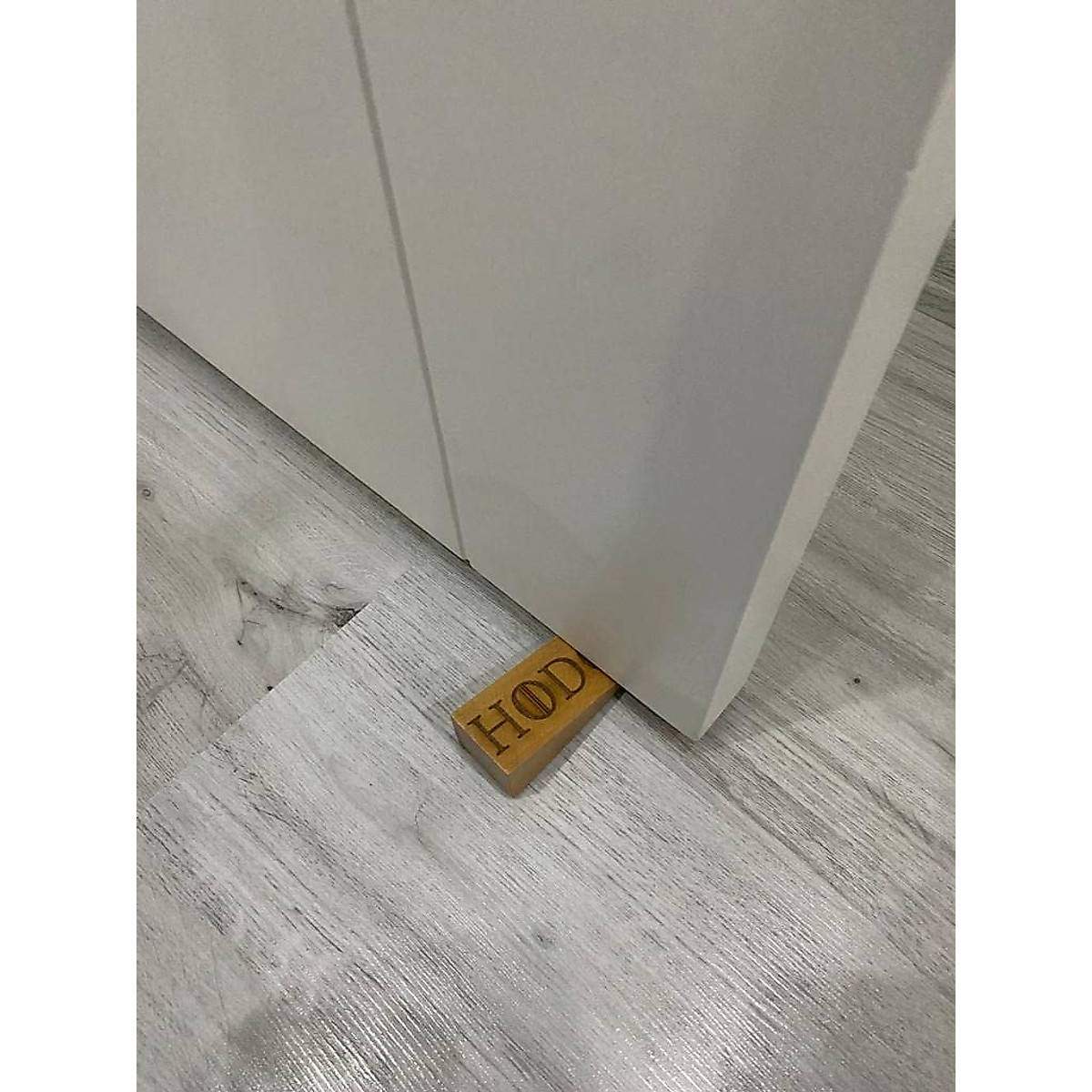 Natural Door Stop Hodor Stopper Elms Wood Ulmaceae Strong Hold Anti- Slip Rubber Wedge GOT Compatible with Every Surface 2 Pack Gift Engraved Merchandise Gag