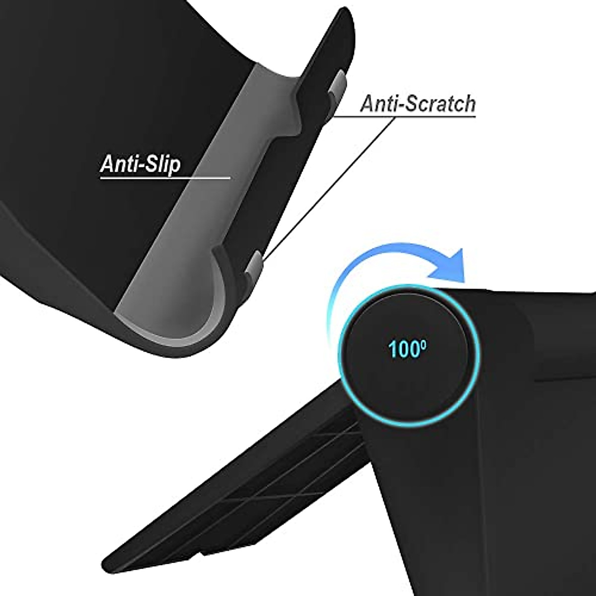 Adjustable Cell Phone Stand for Desk, Portable Phone Holder Compatible with Most iPhone, Samsung and Other Smartphones - Red