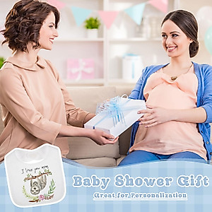 Toulite 50 Pcs White Bibs for Baby Washable Reusable Waterproof Feeder Bibs Cotton Baby Bibs with Double Sided Design for Fabric Markers Embroidery