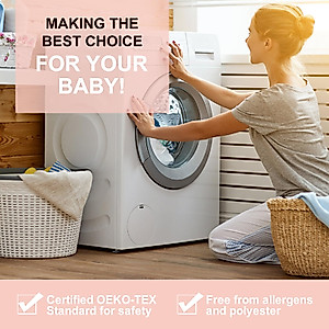 MEILA Bassinet Fitted Sheets Compatible with Chicco LullaGo Anywhere Portable | LE Bassinet, 100% Jersey Cotton Beside Bassinet Sheet for Baby Girl, Pack of 2, 32x16 (Light Pink+Lilac)