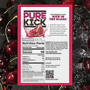 PURE KICK Energy Singles To Go Drink Mix, Black Cherry Pomegranate, Includes 12 Boxes with 6 Packets in each Box, 72 Total Packets