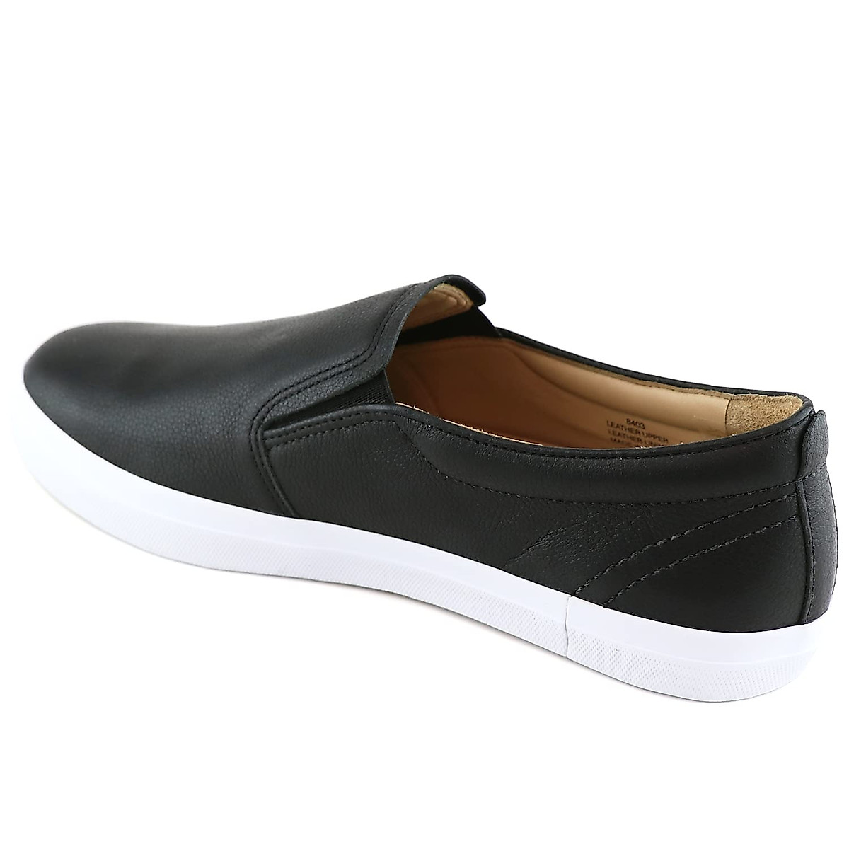 Marc Joseph New York Womens Casual Comfortable Genuine Leather Lightweight Low Top Fashion Slip-On Walking Sneaker Flat Shoes Black Napa Soft 9.5