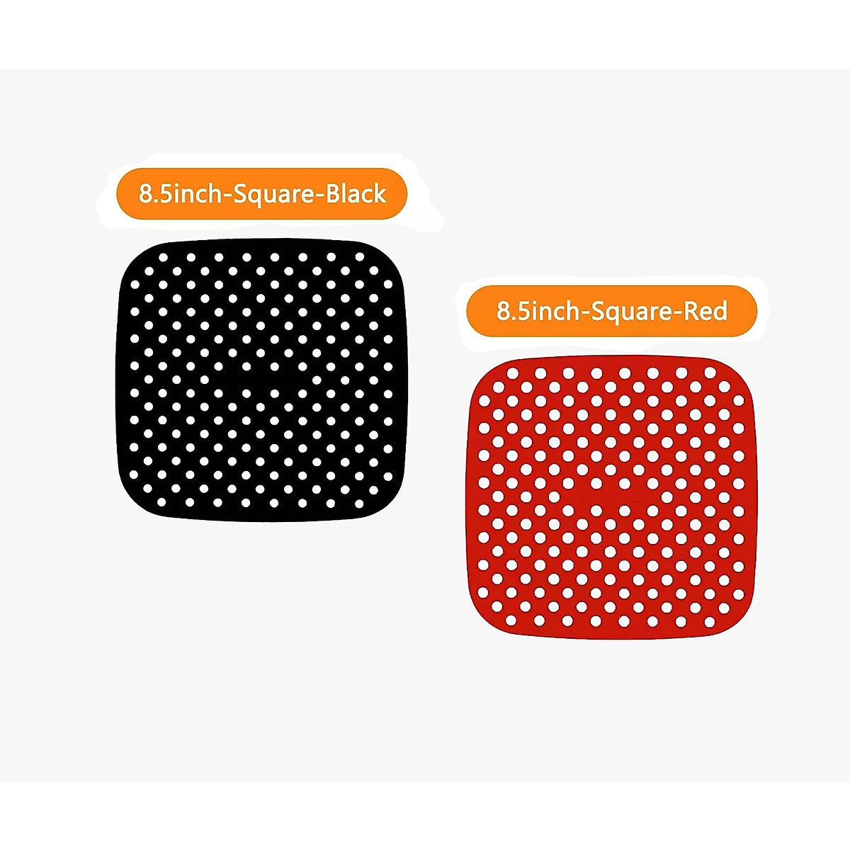 2 PackAirFryer Silicone liners,None stick 8 inch Air Fryer liner square mat, Reusable Air fryer insert, Fits 3-5 QT Air Fryer pot Parchment paper replacement liners, microwave safe, dishwasher safe