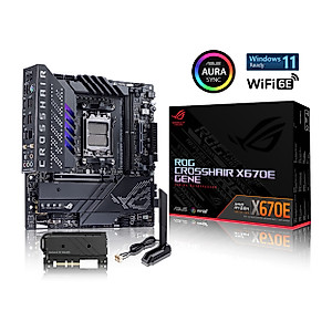 ASUS ROG CROSSHAIR X670E GENE WIFI 6E Socket AM5(LGA 1718) Ryzen 7000 mATX gaming motherboard (16+2 power stages, PCIe® 5.0, DDR5,USB 3.2 Gen 2x2 front-panel, USB4® ports, Wi-Fi 6E)