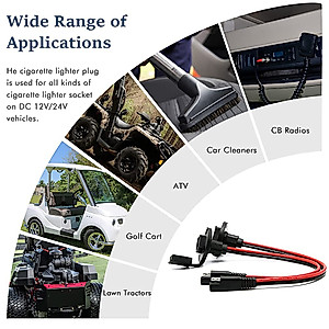 2 Pack SAE Power Socket Sidewall Port, Weatherproof SAE Quick Connector Harness, SAE Adapter Male Plug to Female Socket Cable 12AWG SAE Cable with 8 Screws for Solar Generator Battery Charger