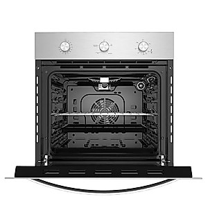 Empava 24 in. 2.3 cu. Ft. Single Gas Wall Oven Bake Broil Rotisserie Functions with Mechanical Controls-Built-in Timer-Convection Fan in Stainless Steel, 24 Inch