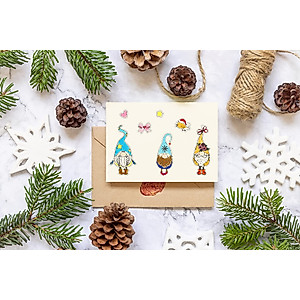 Christmas Gnomes Clear Stamps and Dies for Card Making, Xmas Snowflake Words Transparent Rubber Stamps Christmas Santa Gnomes Die Cuts Seal for DIY Scrapbooking