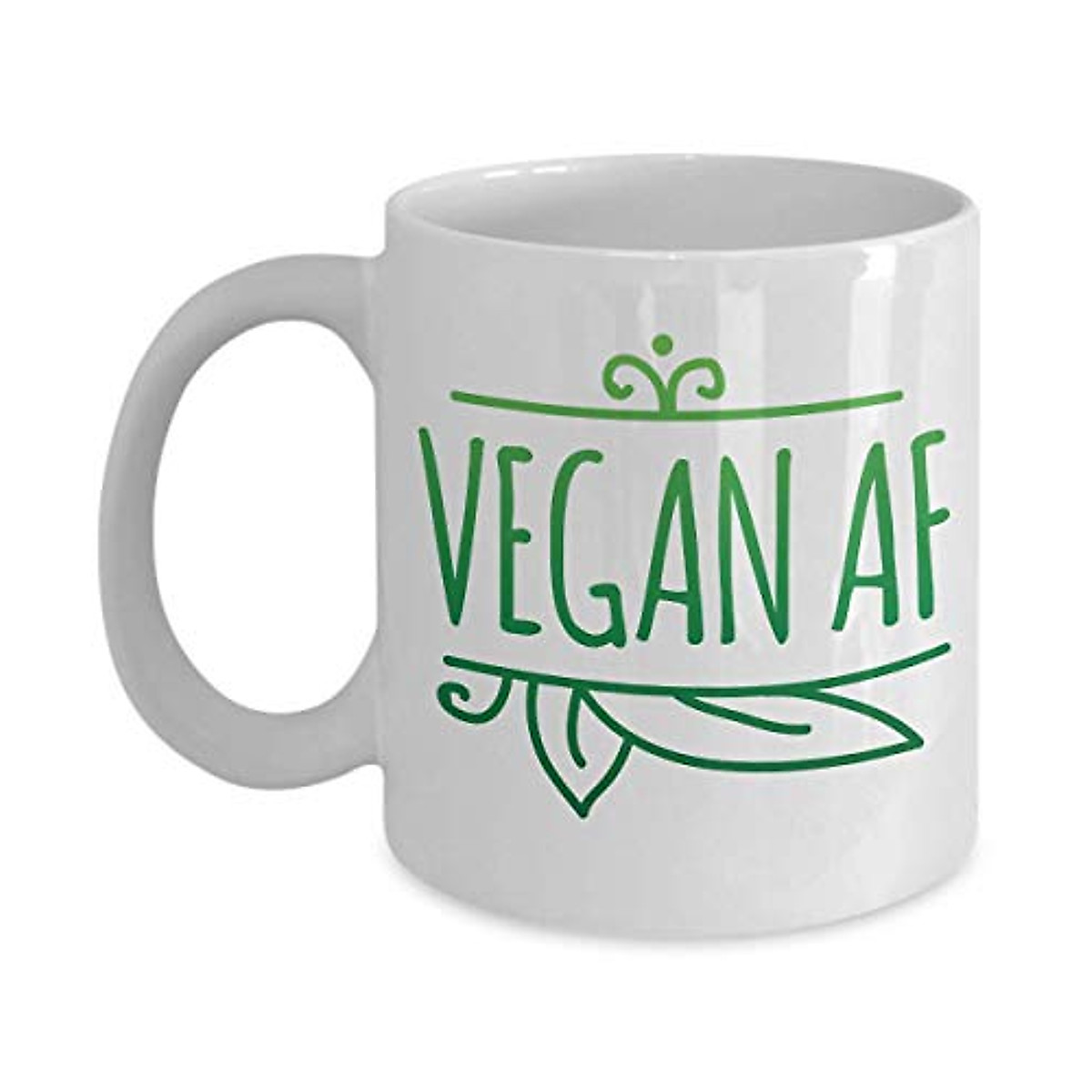 Vegan AF Cool Funny Veganism Coffee & Tea Mug, Office Cup, Decor, Products, Accessories, Collection Items, Kitchen Stuff, And Stocking Stuffers For Vegetarian Girls, Boys, Men & Women (11oz)
