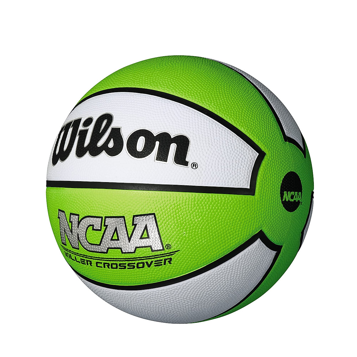 WILSON NCAA Killer Crossover Outdoor Basketball - Size 5 - 27.5", Lime/White