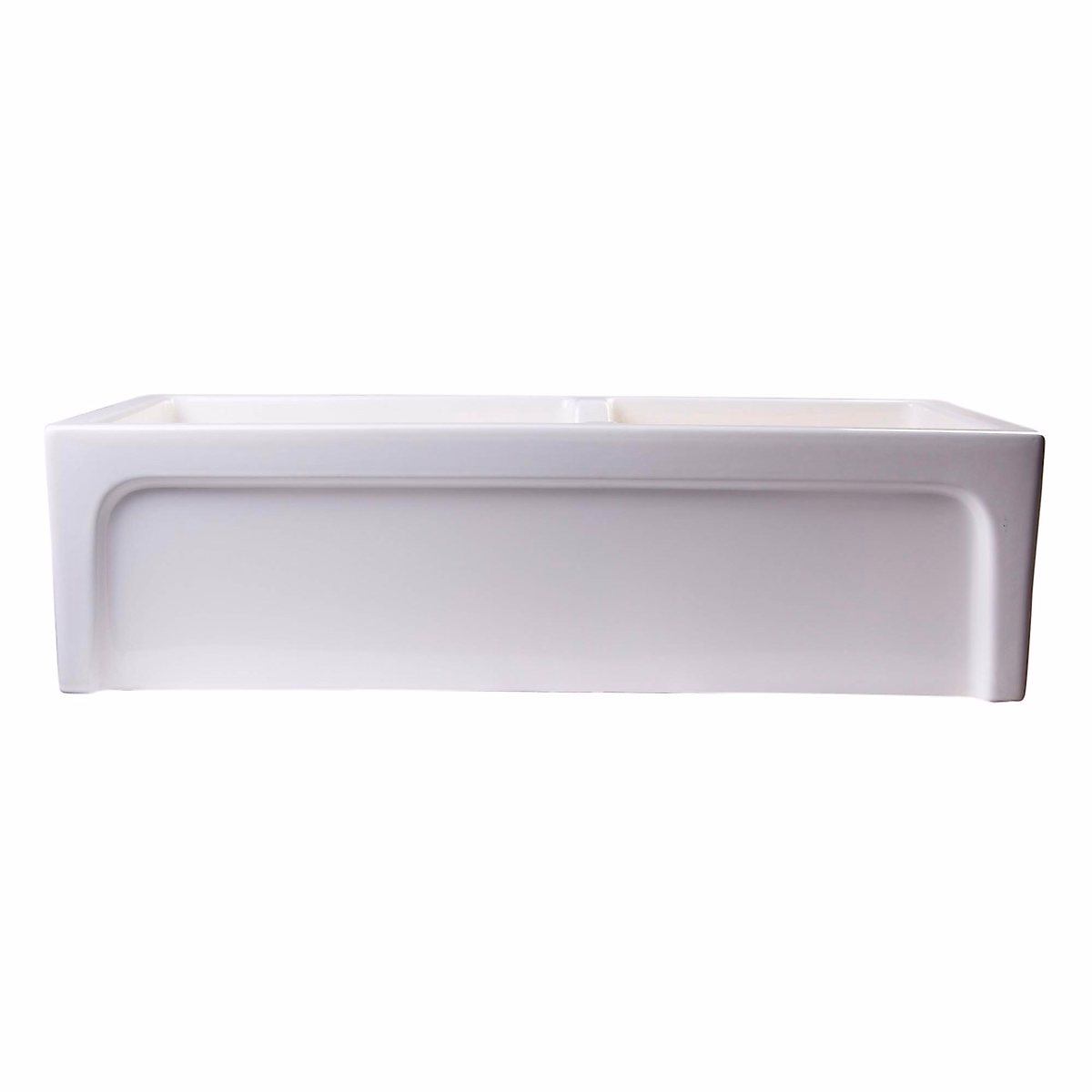 ALFI brand AB3618ARCH-B Arched Apron Thick Wall Fireclay Double Bowl Farm Sink, 36", Biscuit