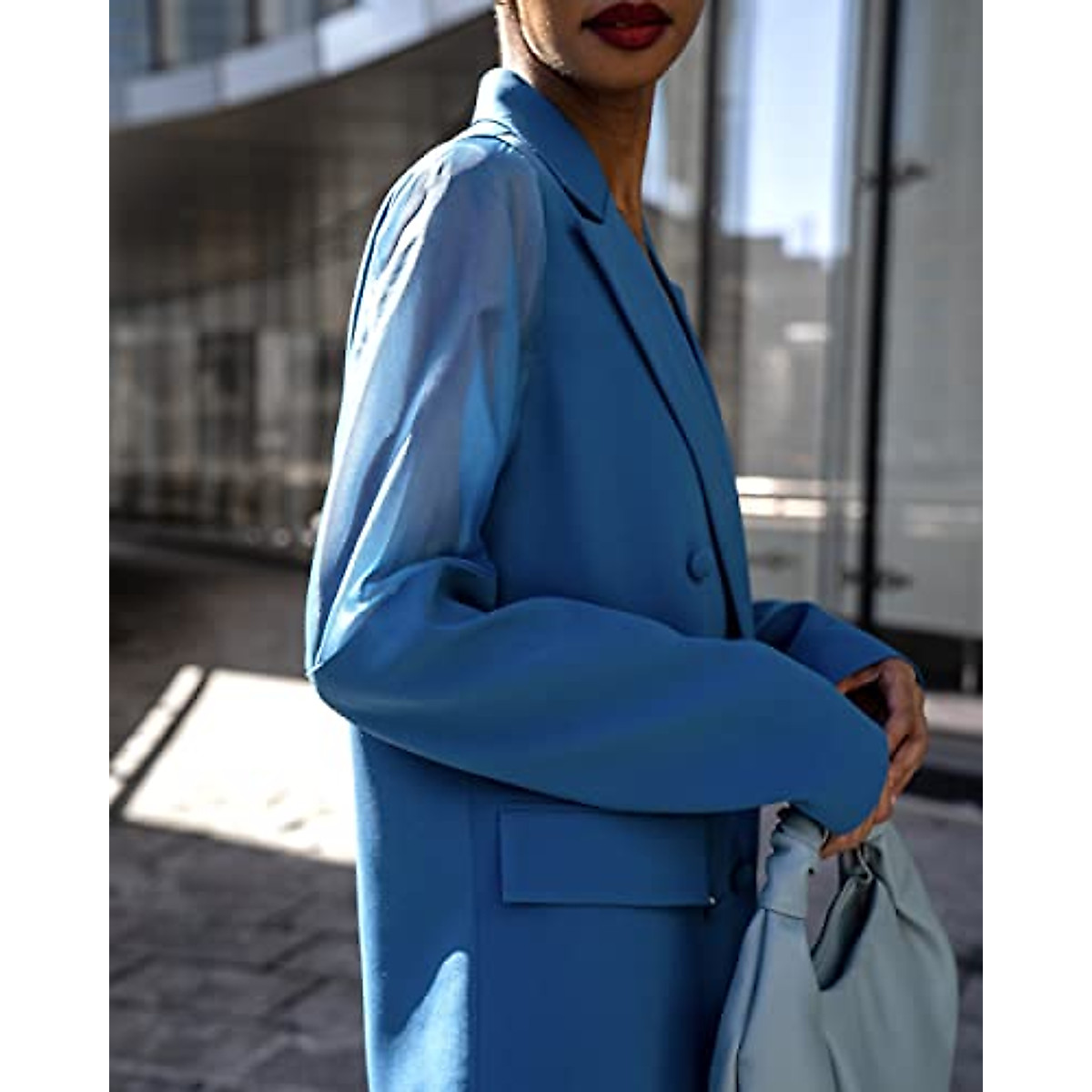 The Drop Women's Blue Sapphire Double Breasted Blazer by @signedblake, M