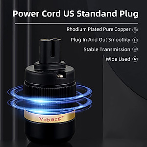 Viborg VF508G C7 Power Connector Gold Plated Pure Copper Figure 8 IEC Connector Female AC Power Plug 7A/125V 2.5A/250V Power Cord Audio Cable Mains Connector