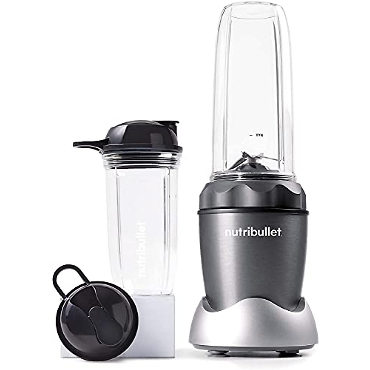 NutriBullet Pro 1000 Single Serve Blender Very Powerful 1000 Watts 7-Piece Set, Gray (Renewed)