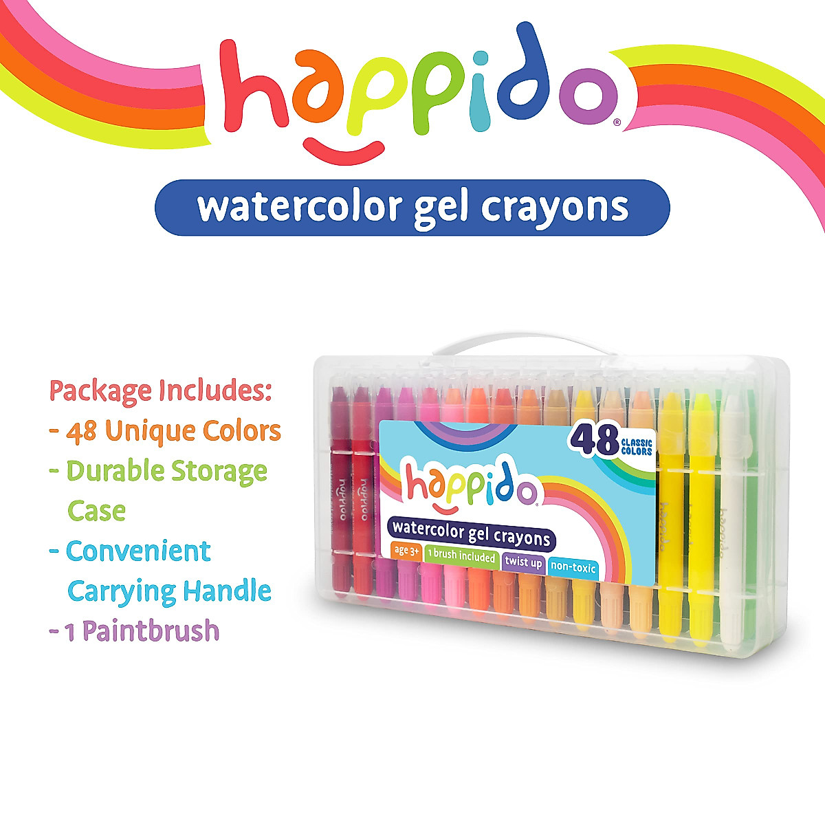 Happido Watercolor Gel Crayons - 48 PC Set