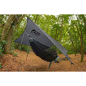 ENO SubLink Hammock System - Includes Sub6 Hammock, Helios Suspension System, Guardian SL Bug Net, and ProFly Sil Rain Tarp - Set of Lightweight Hammock Essentials for Camping, or Hiking - Grey/Lichen