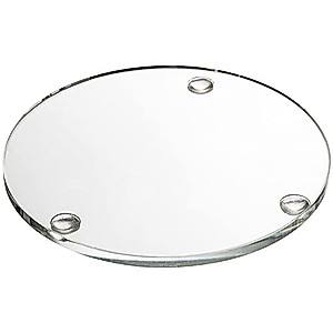 YOUEON Set of 6 Round Glass Drink Coasters, 3.5 Inch Crystal Coasters Decorative Glass Plates Clear Glass Coasters for Mugs, Cups, Dining Tables, Office, Kitchen, Home Decor and Parties