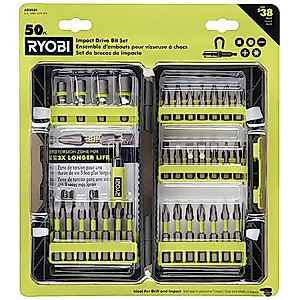 Ryobi 18V Cordless 2-Tool Combo Bundle with Drill, Impact Driver, 50-Piece Drill Bit Set, (2) 1.5 Ah Batteries, Charger, Tool Bag, Buho Drill Holster, and Buho Zipper Tool Pouch