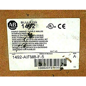 ALLEN BRADLEY 1492-AIFM8-F-5 Fixed Terminal Block, FUSIBLE, D Shell Cable, 5 Terminal PER Input Channel, 8 I/O Channel, Interface Module, 10-30 VDC, 24 V Blown Fuse Indicator, 12 AMP, Analog