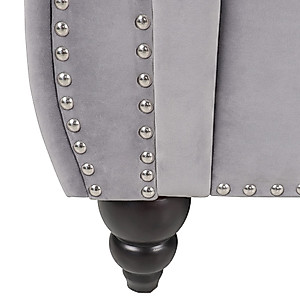 LEVNARY Three-Seat Velvet Sofa, Large Sofa Classic Tufted Chesterfield Settee Sofa Modern 3 Seater Couch Furniture with Tufted Back for Living Room, Dark Grey