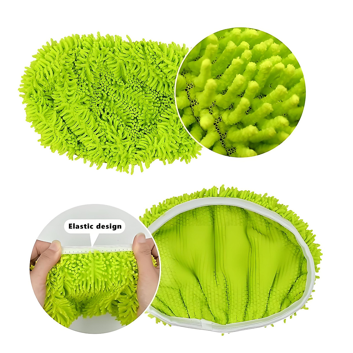 Generic Mop Refill Compatible with Sweeper Mop (2 Pack) - Microfiber Pet Heavy Duty Dust Collector Dry Cloth Refills - Reusable Mop Pad (Mop is Not Included), Green