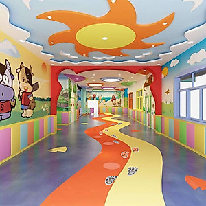 30 Pairs Floor Stickers Self-Adhesive Floor Decals Social Distance Footprint Stickers for Nursery Bedroom Living Room, 2 Colors (Style A)